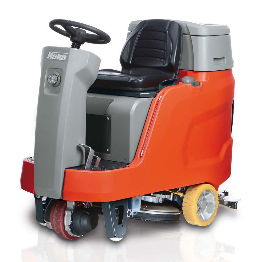 Hako Scrubmaster B45 populär gå-bakom kombiskurmaskin från Hako
